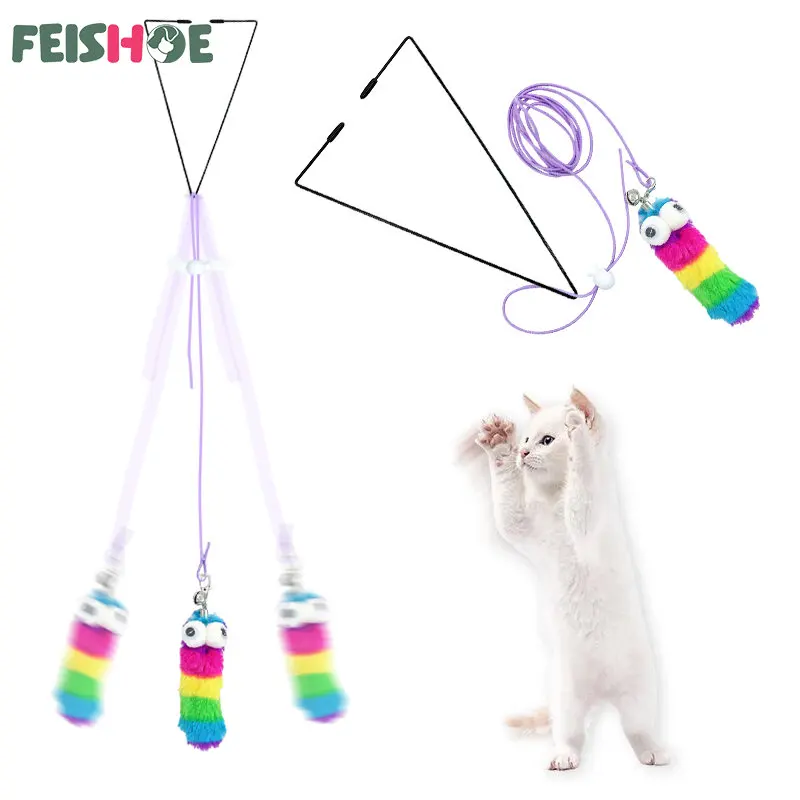 Elastic-Cat-Toys-Self-hey-Cat-Stick-with-Plush-Ball-on-The-Door-Hanging ...
