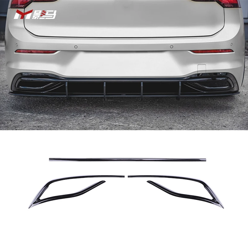 Rear-Tail-Throat-Frame-Pipe-Trim-Decoration-cover-Bumper-Diffuser ...