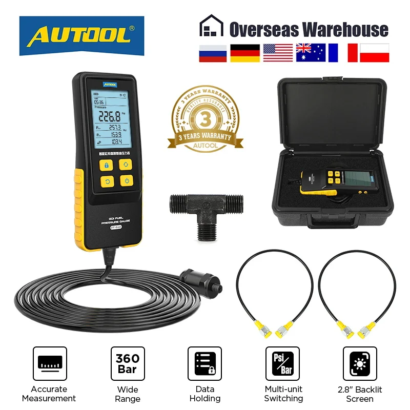 AUTOOL-PT640-GDI-Fuel-Pressure-Gauge-0-360bar-Digital-Display-Car ...