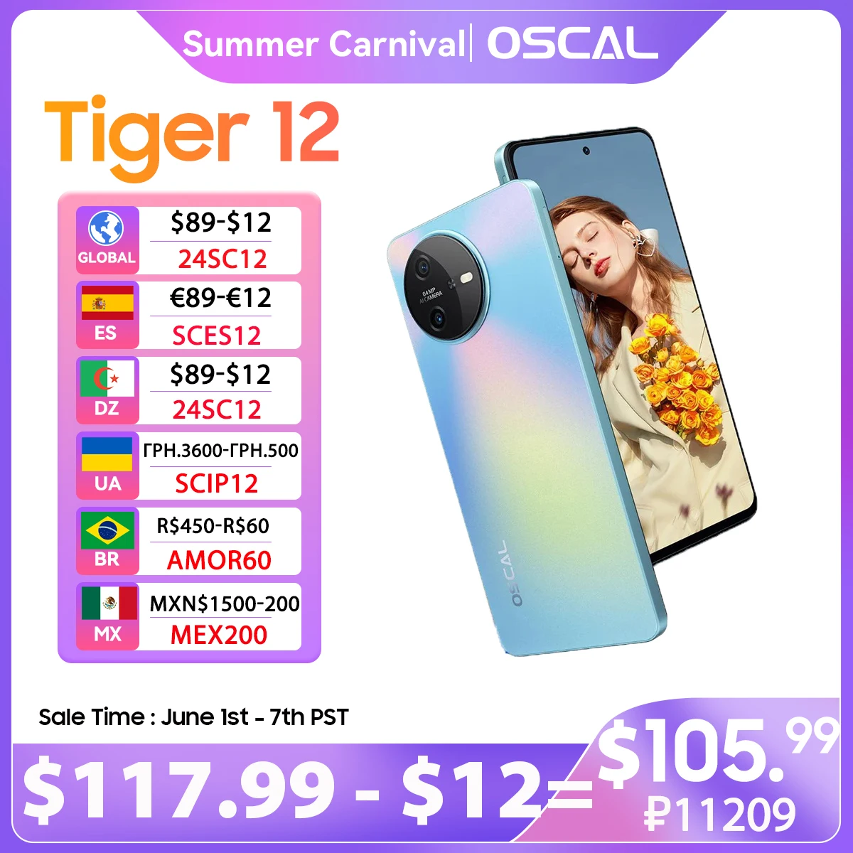 OSCAL-TIGER-12-Android13-Smartphone-Helio-G99-6-78-120Hz-2-4K-Display ...