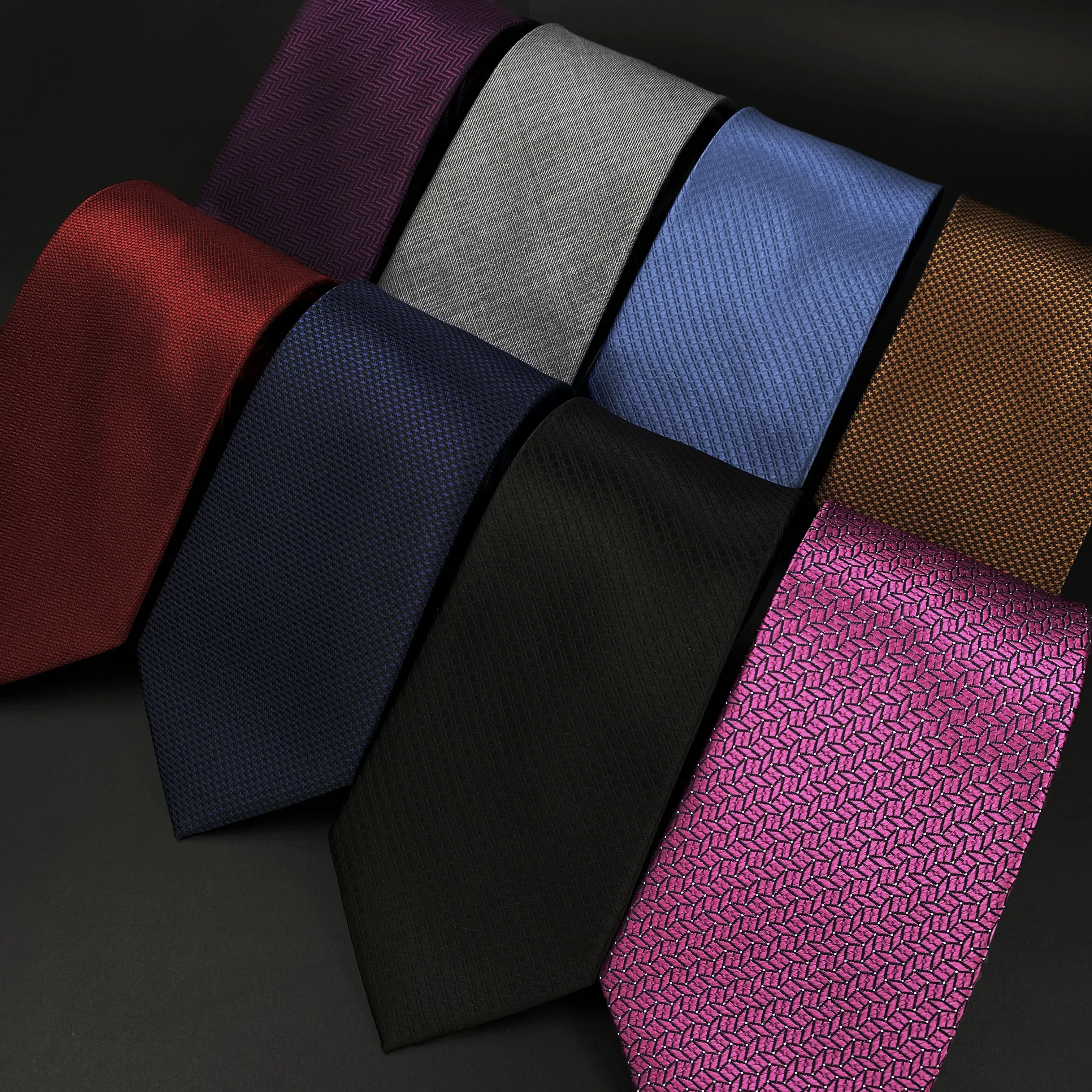 Red-Blue-Solid-Color-Neckties-for-Men-Classic-Gray-Silk-Ties-Wedding ...