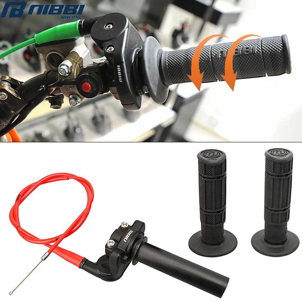 NIBBI 22mm Motorcycle Throttle Handle With Cable Line Moto Accessories ...