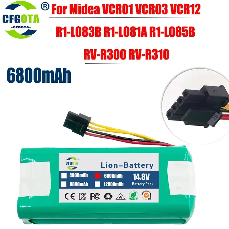 New-6800mAh-Battery-For-Midea-VCR01-VCR03-VCR12-Midea-R1-L083B-R1-L081A ...