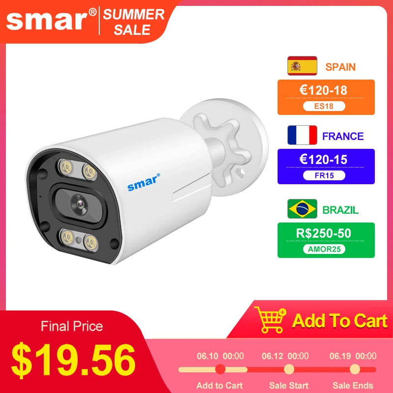 Smar 8MP 4K POE IP Camera Microphone Built in Outdoor Waterproof ...