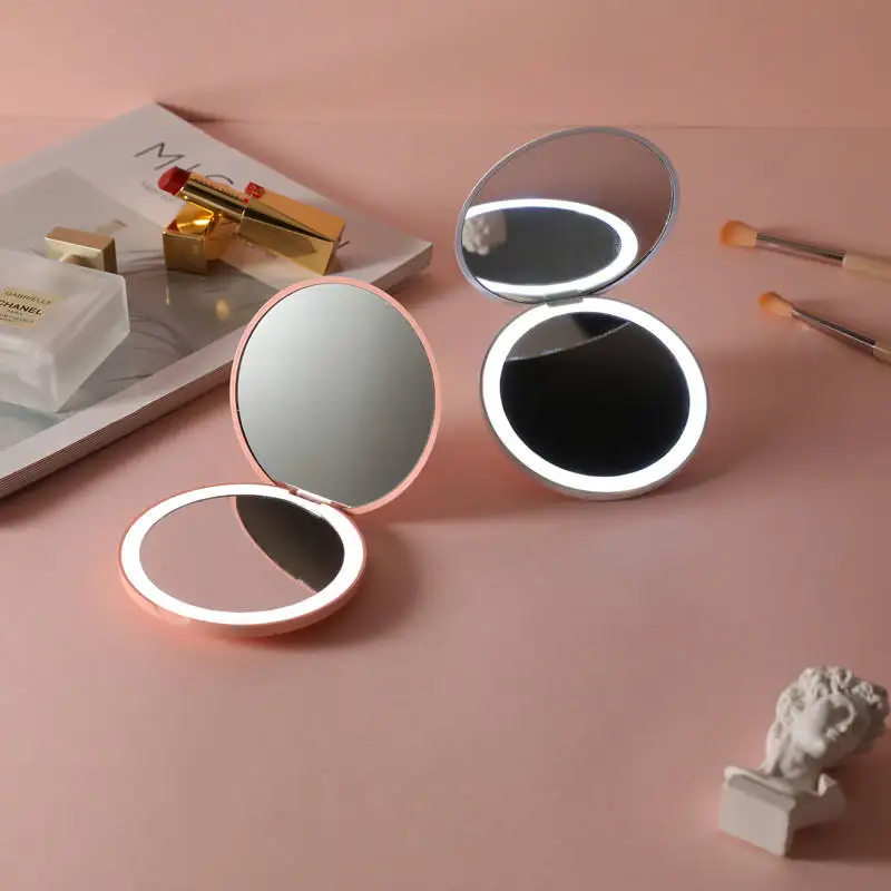 Espejo de bolsillo compacto con luz LED pequeña personalizado para ...