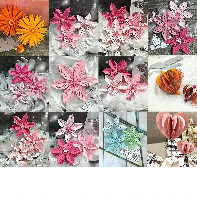 Piggy-Craft-metal-cutting-dies-cut-die-mold-New-Folded-Flower-Scrapbook ...