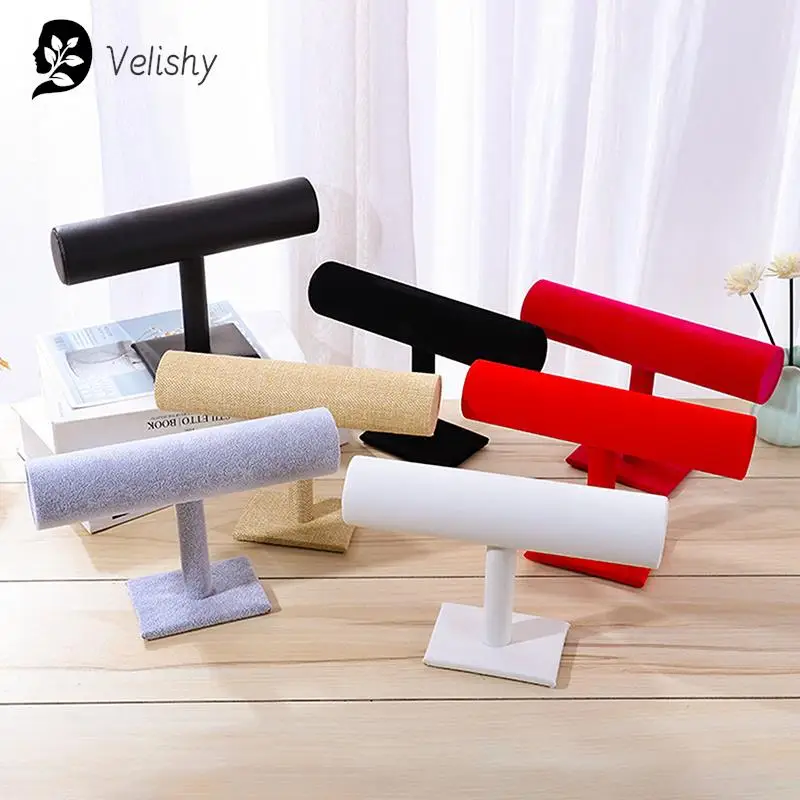 Bracelet-Holder-Grey-Velvet-Jewelry-Display-Stand-Detachable-Bracelet ...