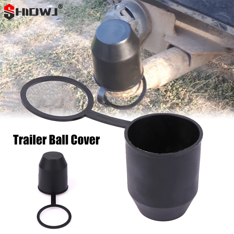 Universal 50mm Auto Tow Bar Ball Cover Accessories Durable Black Cap ...