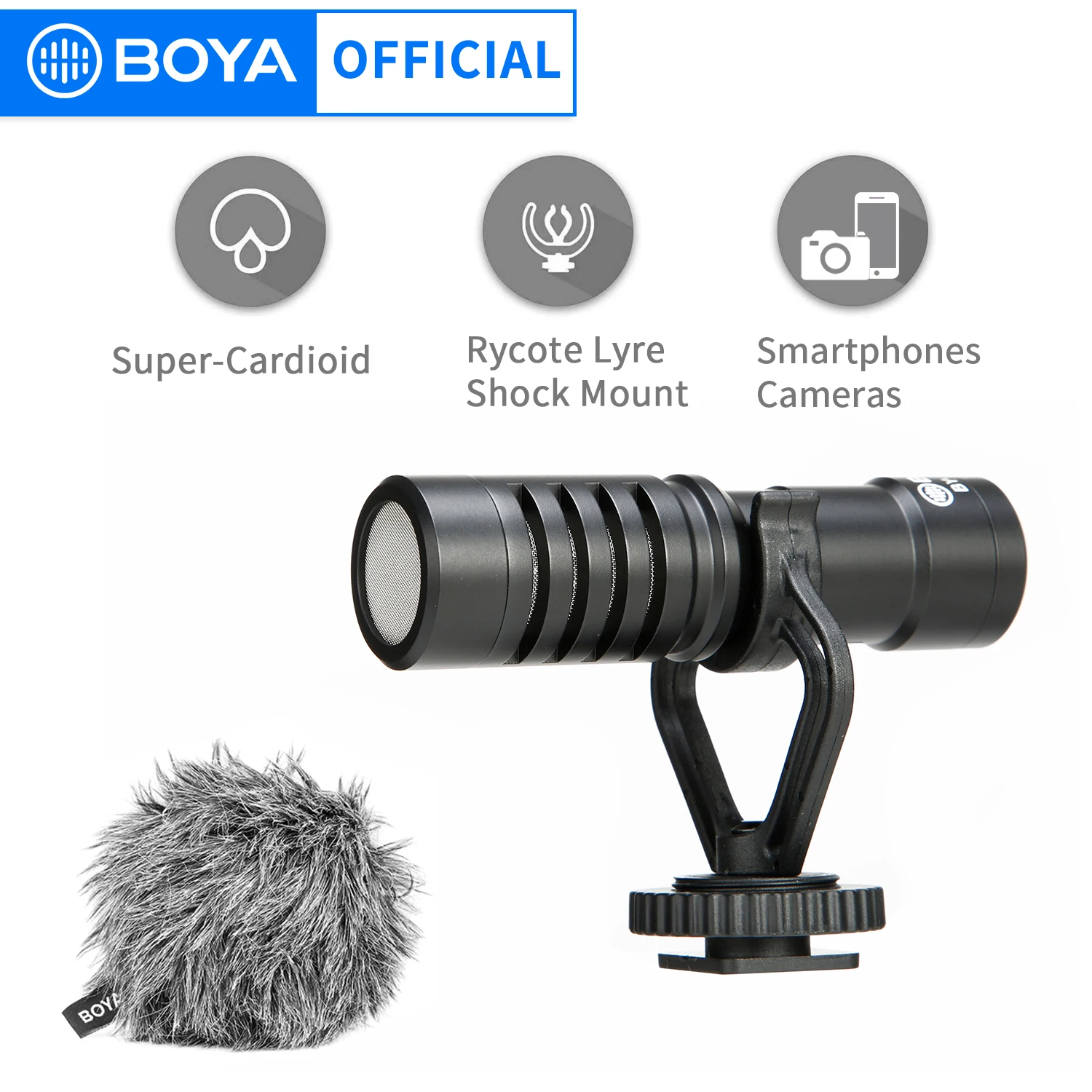 Portable Mic BOYA BY-MM1-B Universal Cardioid Microphone for ...