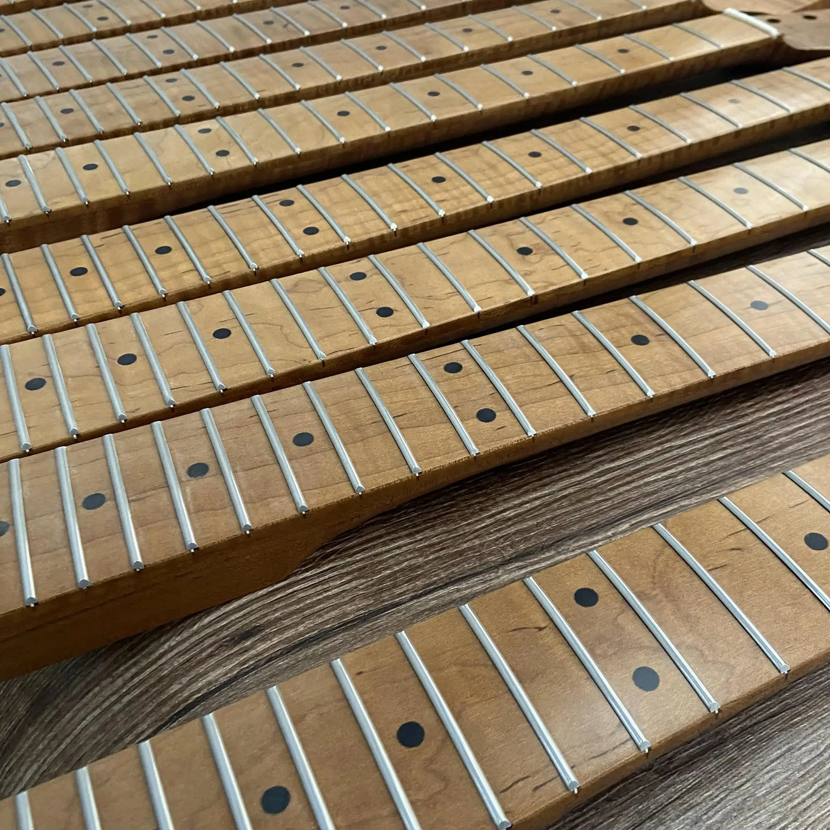 Flame Maple ST-Style Guitar Neck – Roasted Maple Fretboard | 22 Frets ...