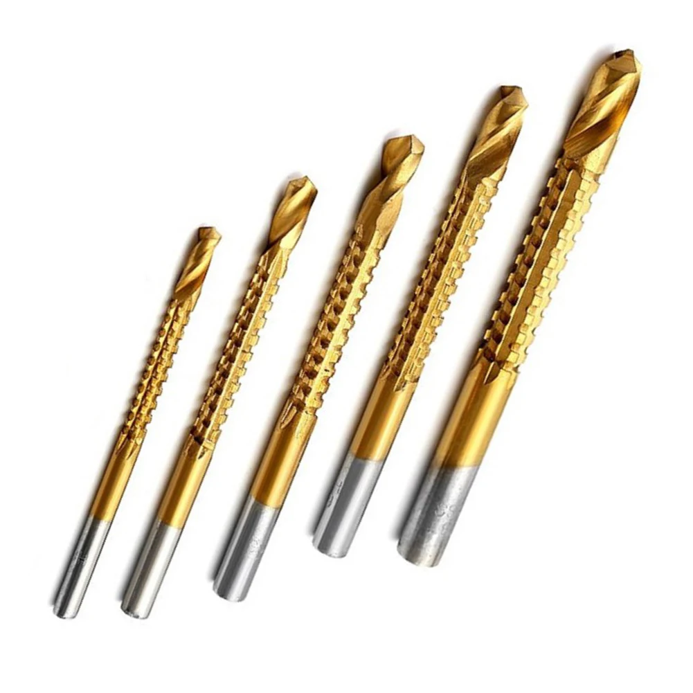 Serrated-Drill-Bits-5Pcs-Set-Effective-And-Precise-HSS-Silver-Gold-135 ...