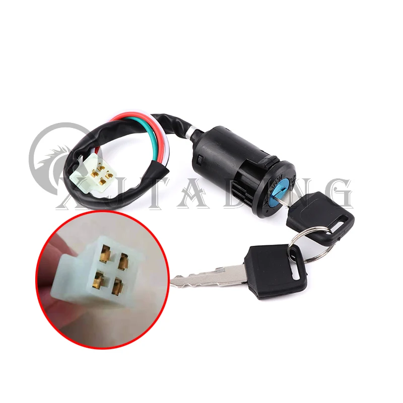 Universal Motorcycle 4 Wires Ignition Switch Key For Honda Kawasaki ...