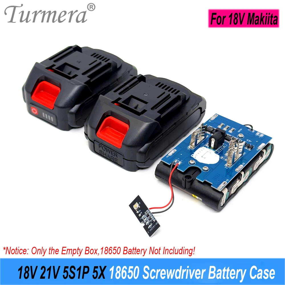 Turmera-18V-21V-Schrauben-dreher-Batterie-geh-use-5-s1p-5x18650-Halter ...