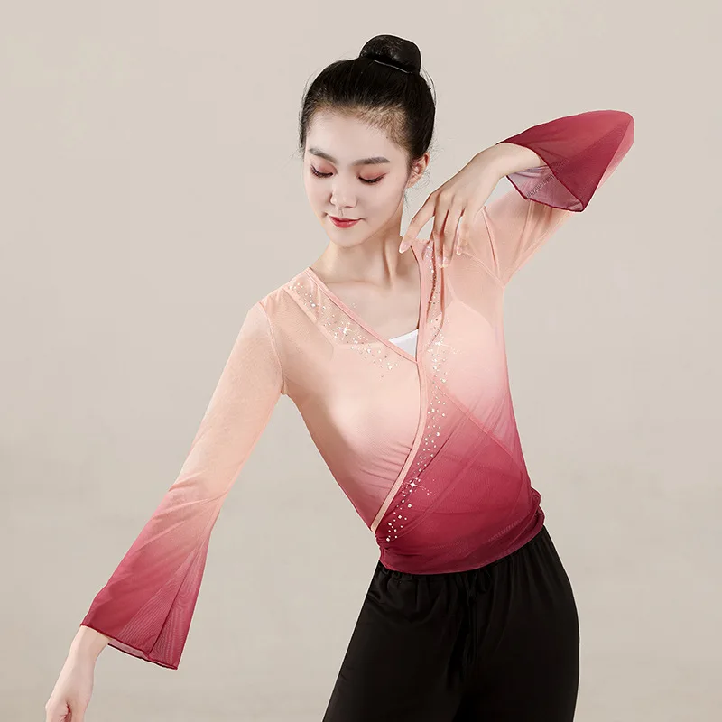 Classical-Dance-Rhyme-Yarn-Top-Basic-Training-Women-Long-Sleeve-With ...