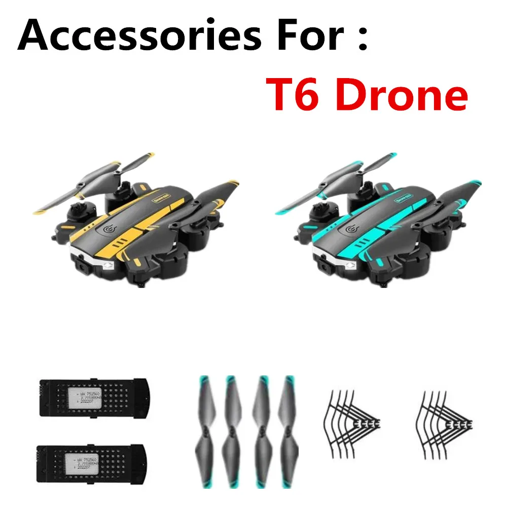 T6 Drone Battery 3.7v 1800 mAh Propeller Maple Leaf For T6 Drone Spare ...