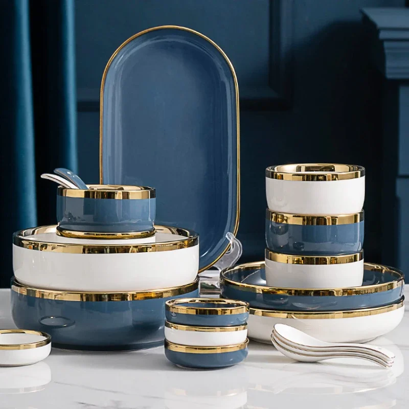 Dessert-Soup-Luxury-Table-Dinner-Plates-Set-Food-Full-Tableware-of ...