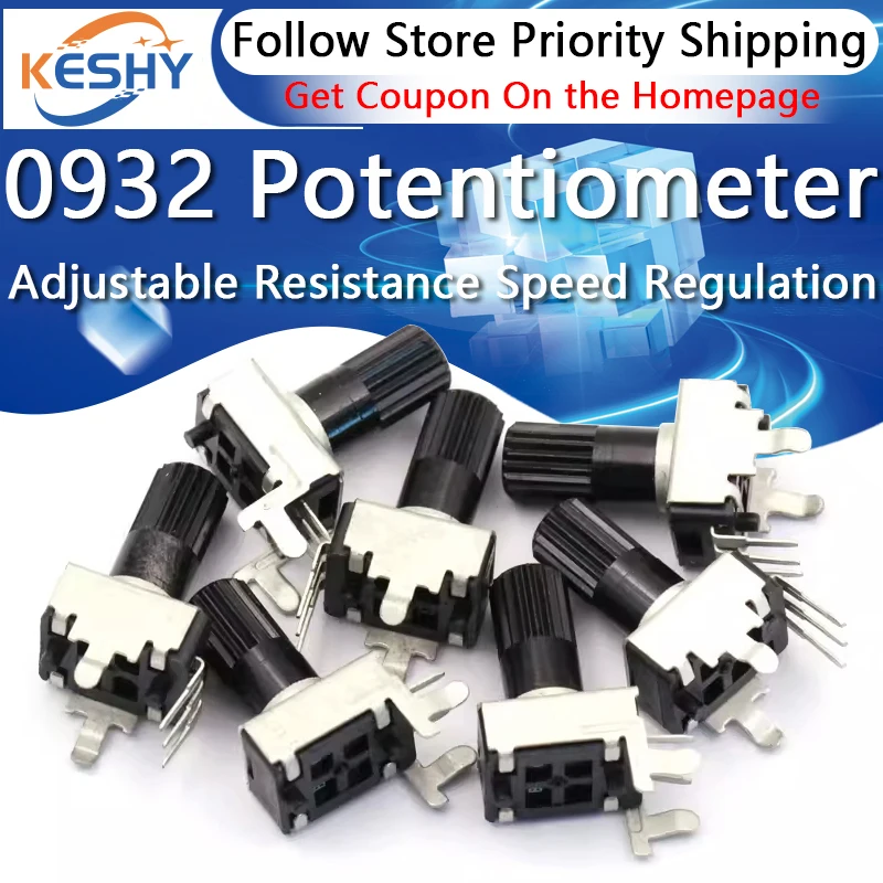 5PCS 0932 Potentiometer Adjustable Resistance Speed Regulation Vertical ...