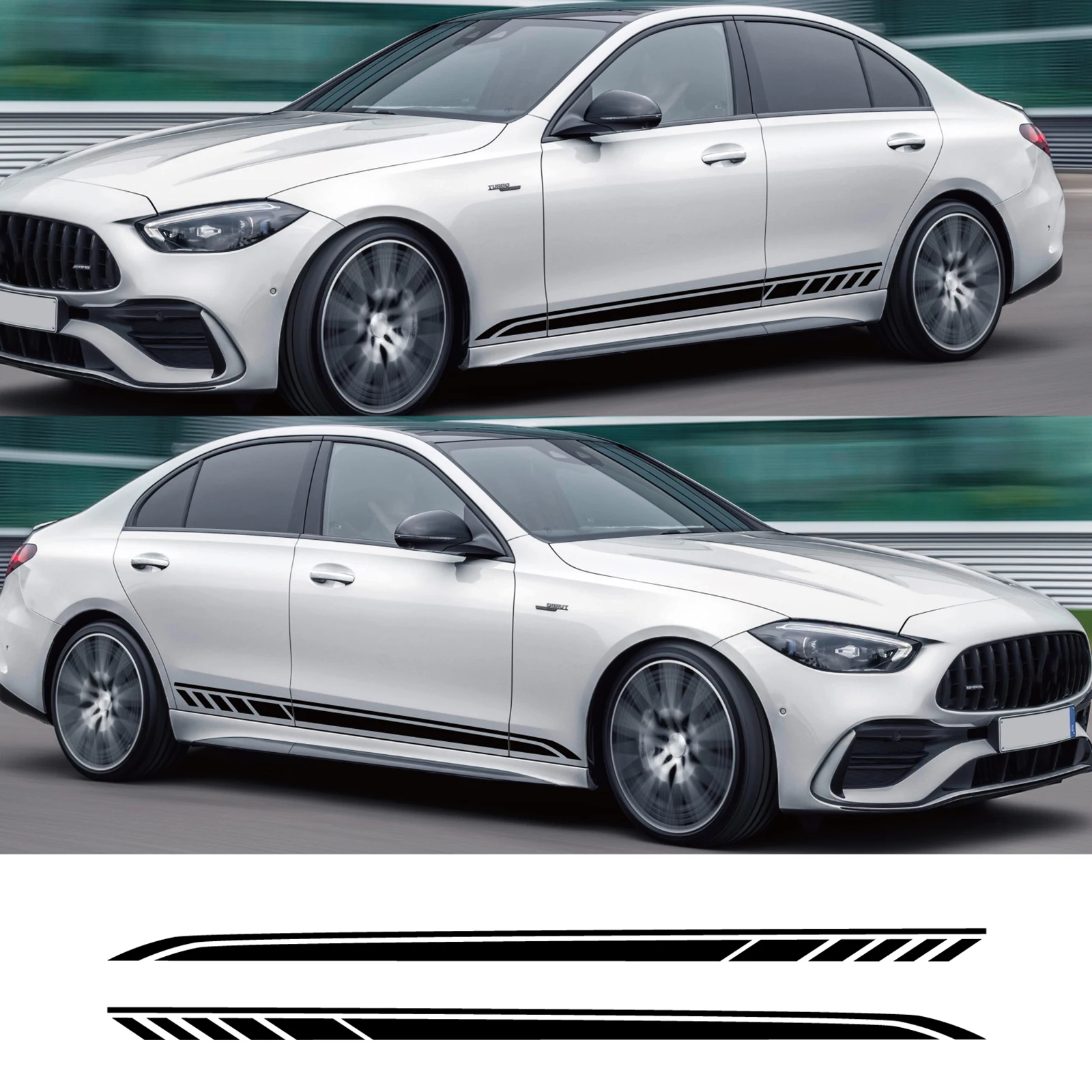 2Pcs-Universal-Car-Door-Side-Skirts-Racing-Striped-Styling-Decal ...