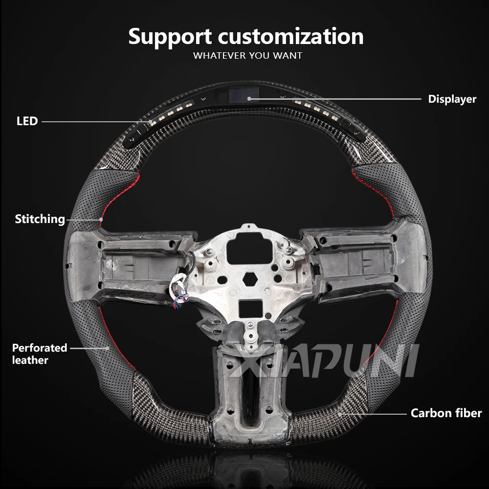 LED RPM Carbon Fiber Steering Wheel For Mustang Steering Wheel 2012 ...