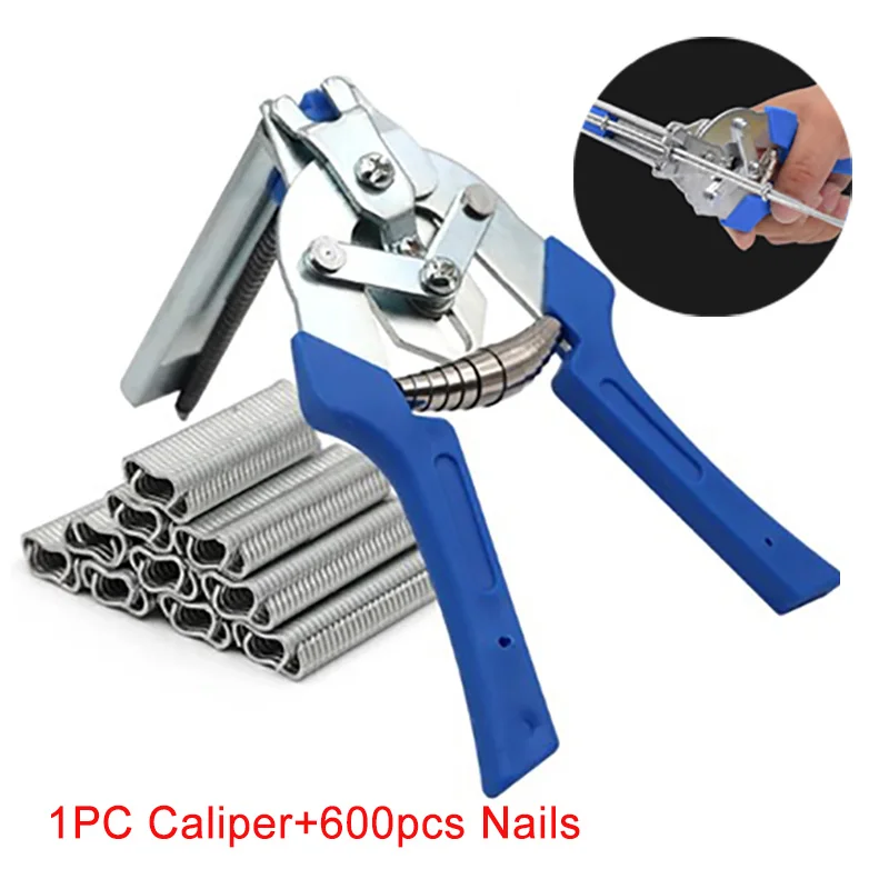 Hog-Ring-Plier-Tool-and-600pcs-M-Clips-Staples-Chicken-Mesh-Cage-Wire ...