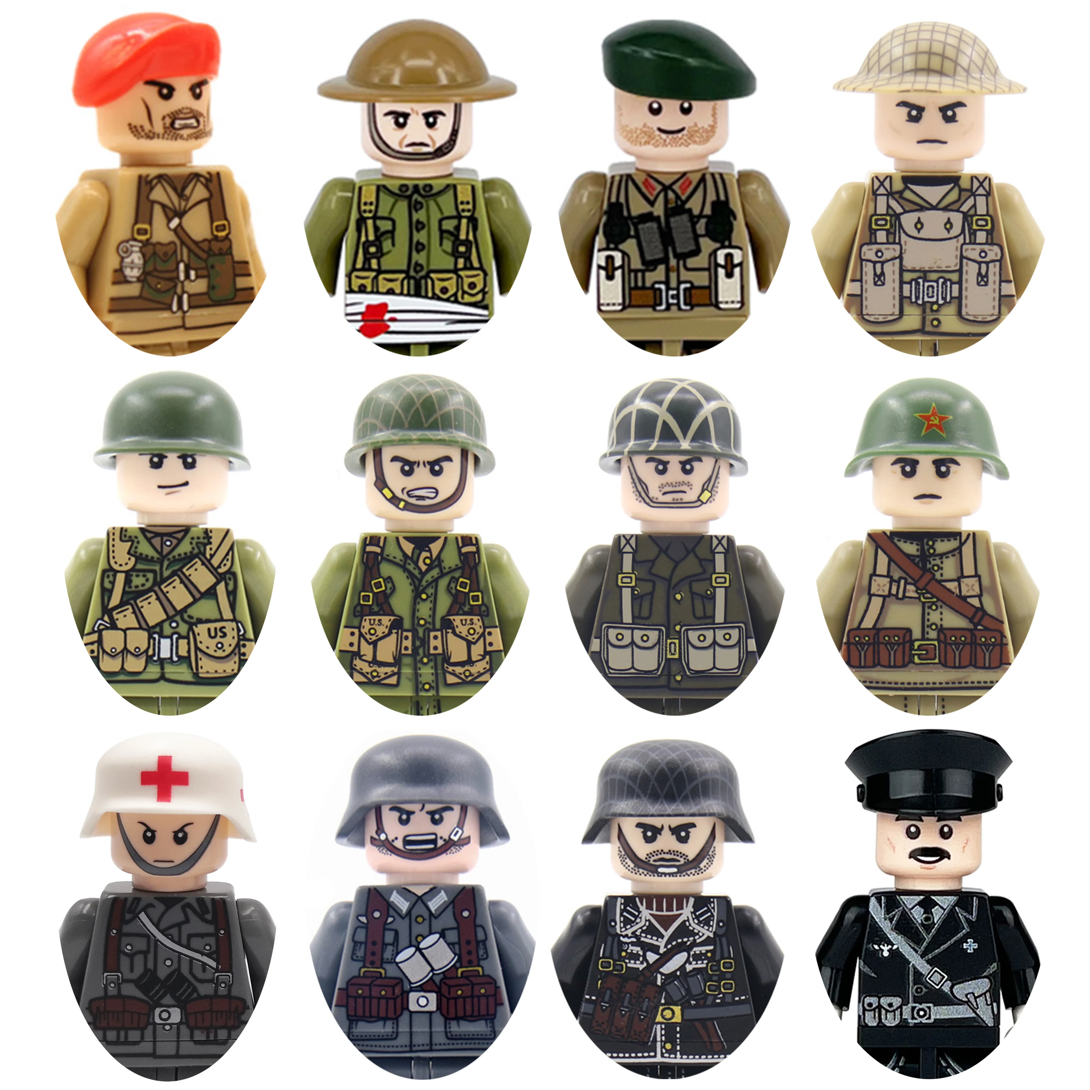 DIY WW2 Infantry Military Soldiers Medical Corp War Army Mini Gun ...