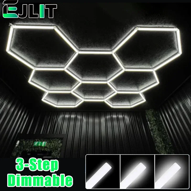 3-Level-Dimmable-Garage-Light-Hexagon-Lamp-110V-240V-Led-Tube-Honeycomb ...