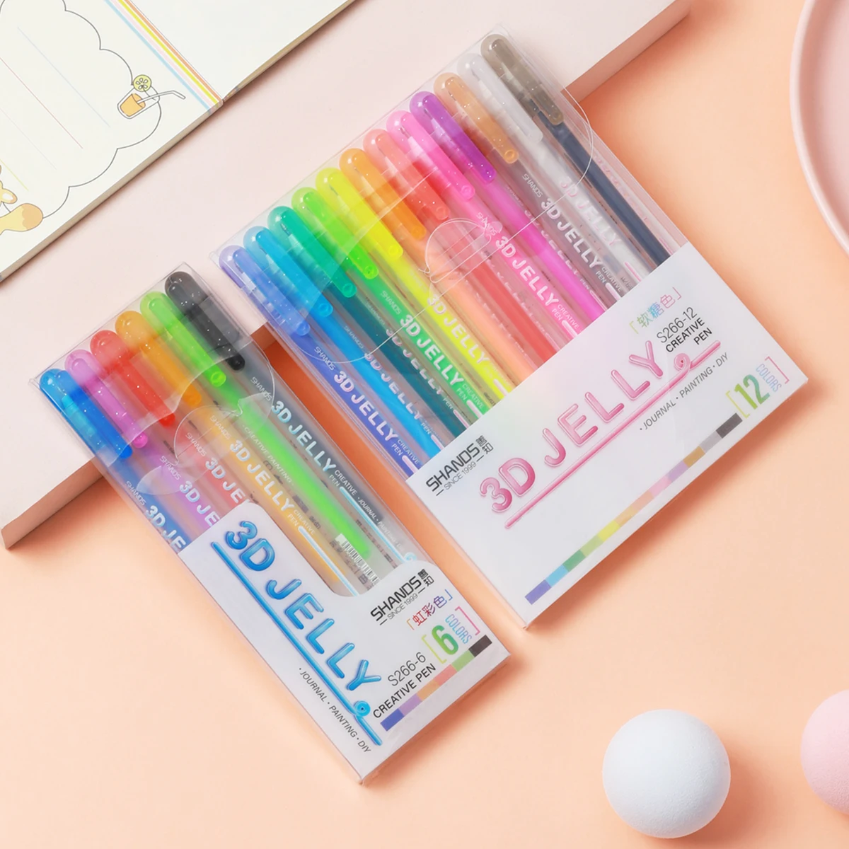 6/12pcs 3D Jelly Pens Highlighter for Diary, DIY Creative Art or ...