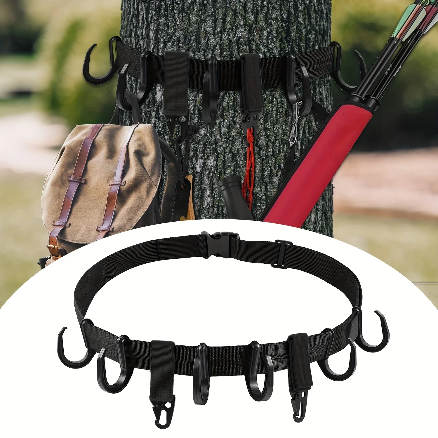 Treestand Strap Gear Hangers with Large Hooks, Lightweight Multi-Hook ...