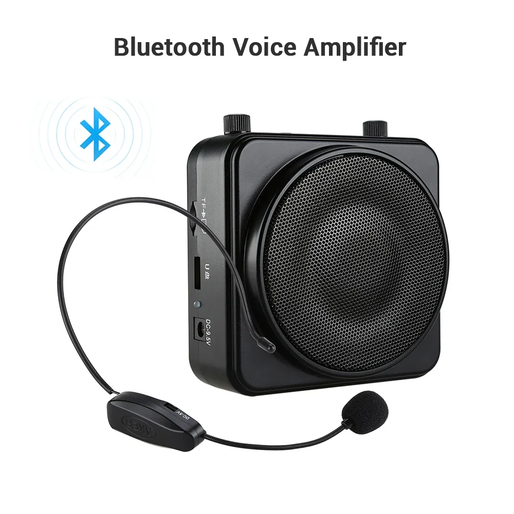Aker MR2500W 22W Portable Wireless Bluetooth PA Voice Amplifier Headset ...
