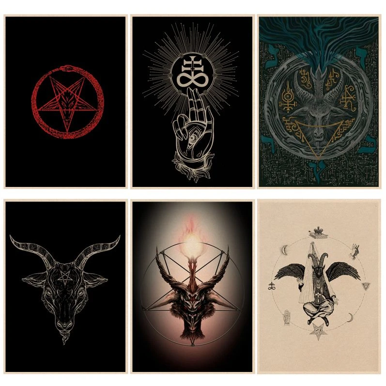 Kraft Paper Wall Stickers | Paintings Satanic Art | Satanic Decorations ...