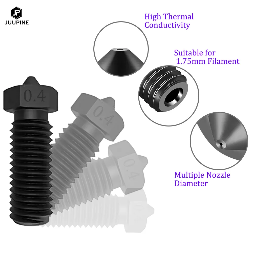 Buse en acier trempé pour imprimante 3D,Clone à haut débit 500 °,Buses ...