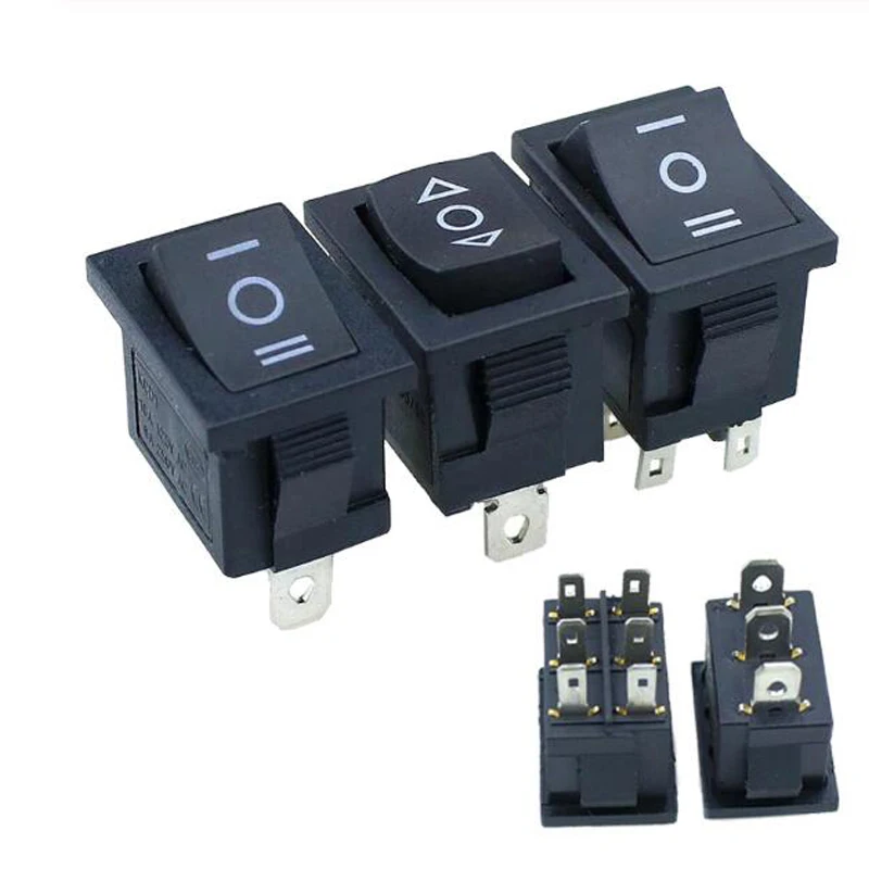 1pcs-KCD1-Mini-Preto-3-pinos-6-pinos-Interruptor-Rocker-On-Off-On-AC-6A ...