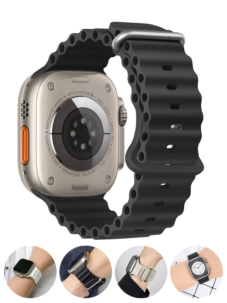 Correa-Oce-nica-para-Apple-watch-Ultra-2-banda-de-silicona-de-49mm-45mm ...