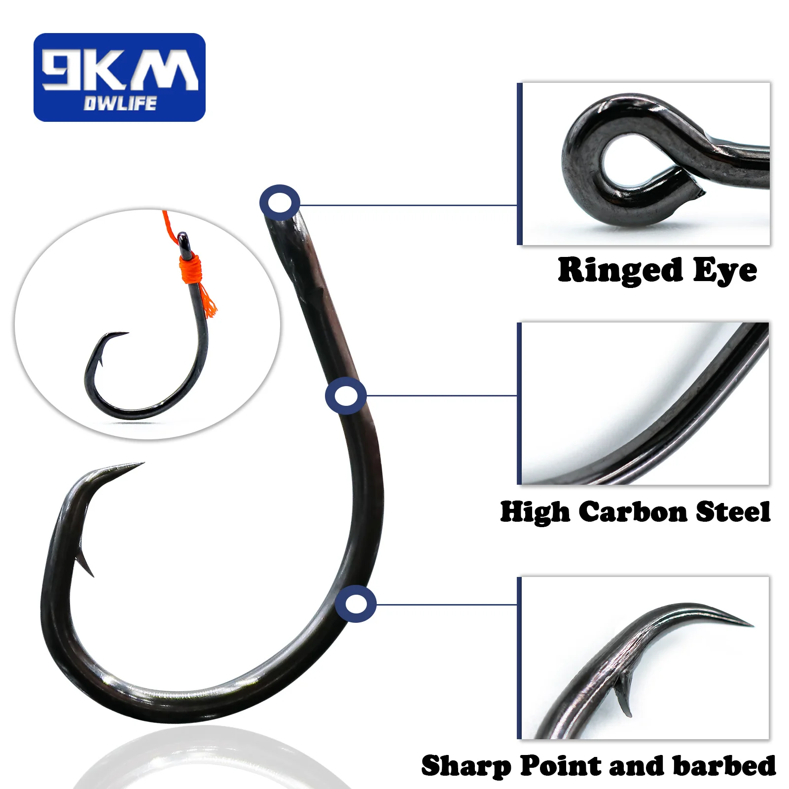 High Carbon Steel Saltwater Circle Hooks - 25-50 pcs - Easy Fishing Tackle