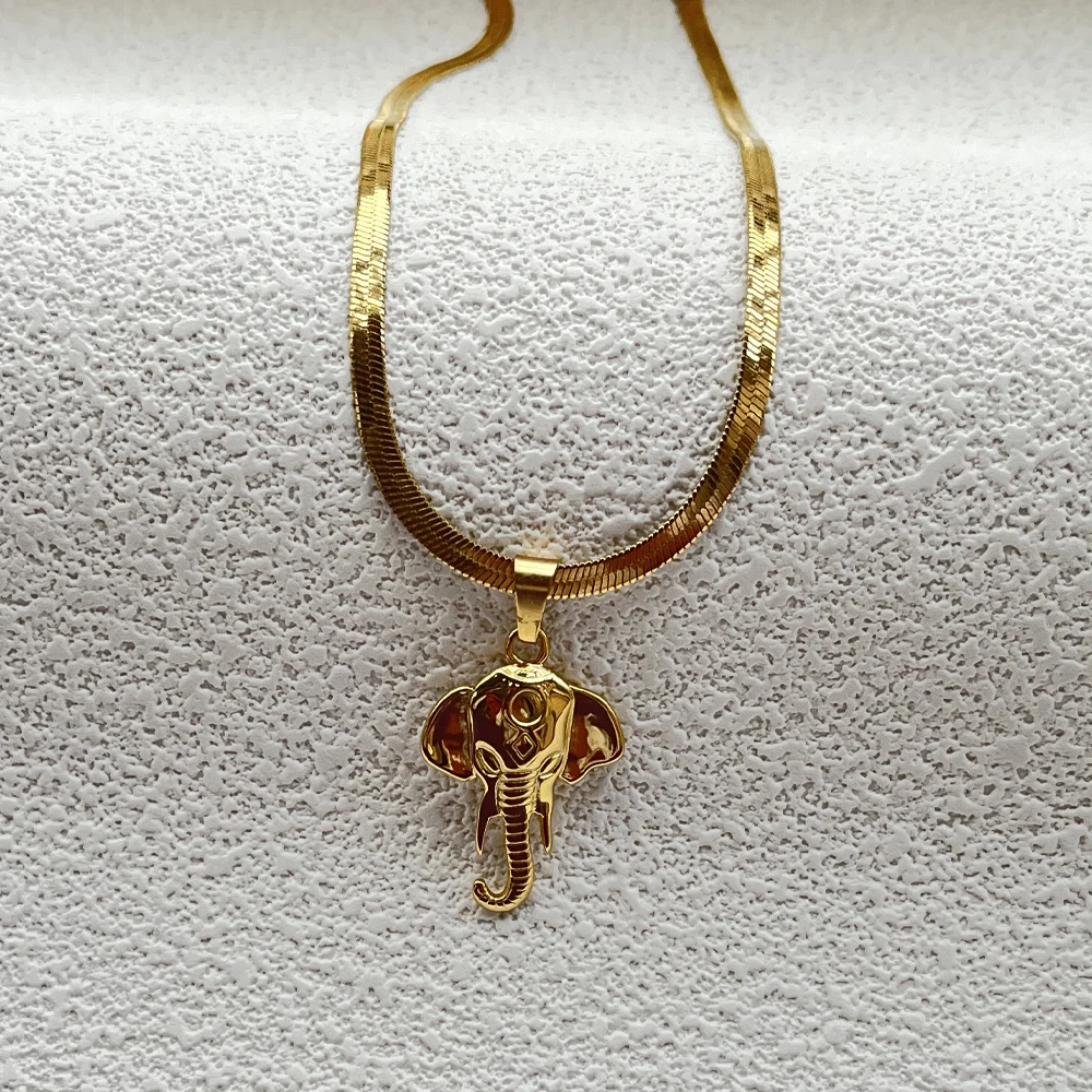 2024 Christmas Gifts For Women Long Necklace Elephant Blade Chain Boho ...