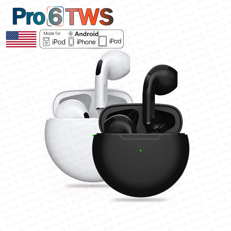 Original-Air-Pro-6-TWS-Wireless-Bluetooth-Earphones-Mini-Pods-Earbuds-Earpod-Handfree-Headset ...
