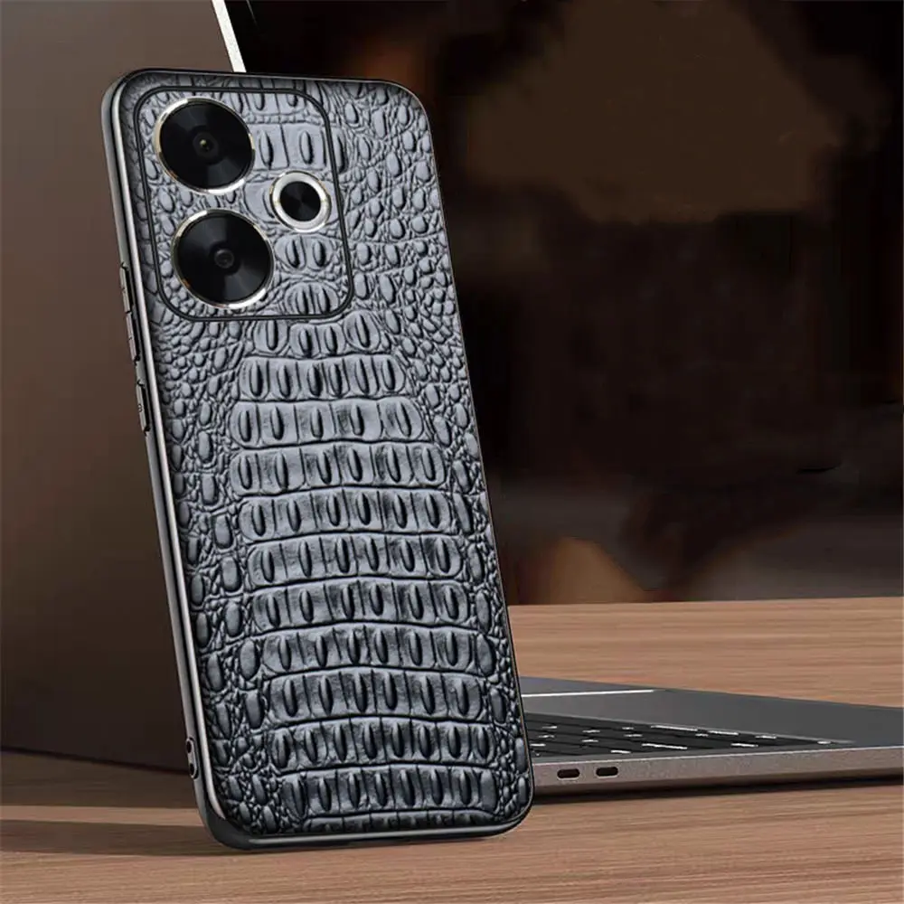 Luxury-Real-Cowhide-Leather-Crocodile-Case-for-Redmi-Turbo-3-Business ...