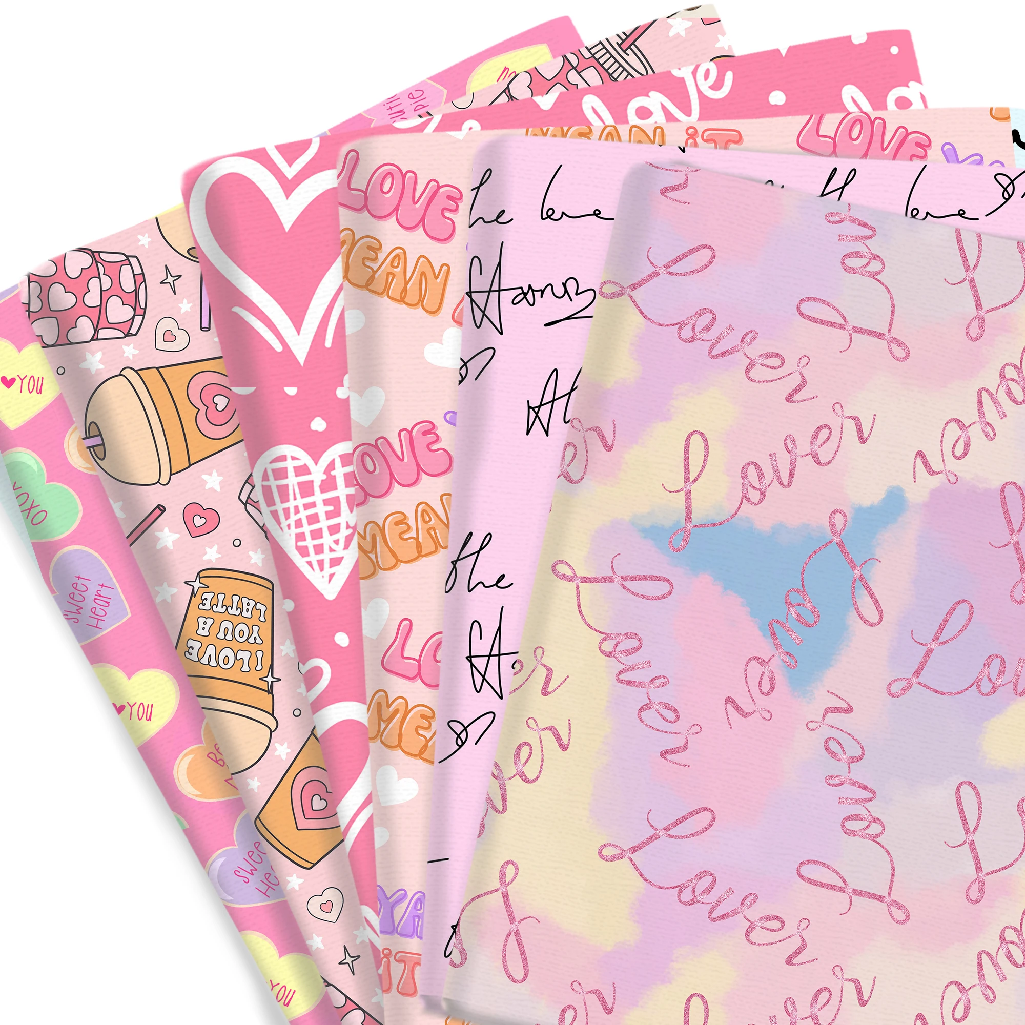 50-145cm-PolyeSter-Cotton-Fabrics-By-The-Meter-Heart-Love-Valentine-s ...