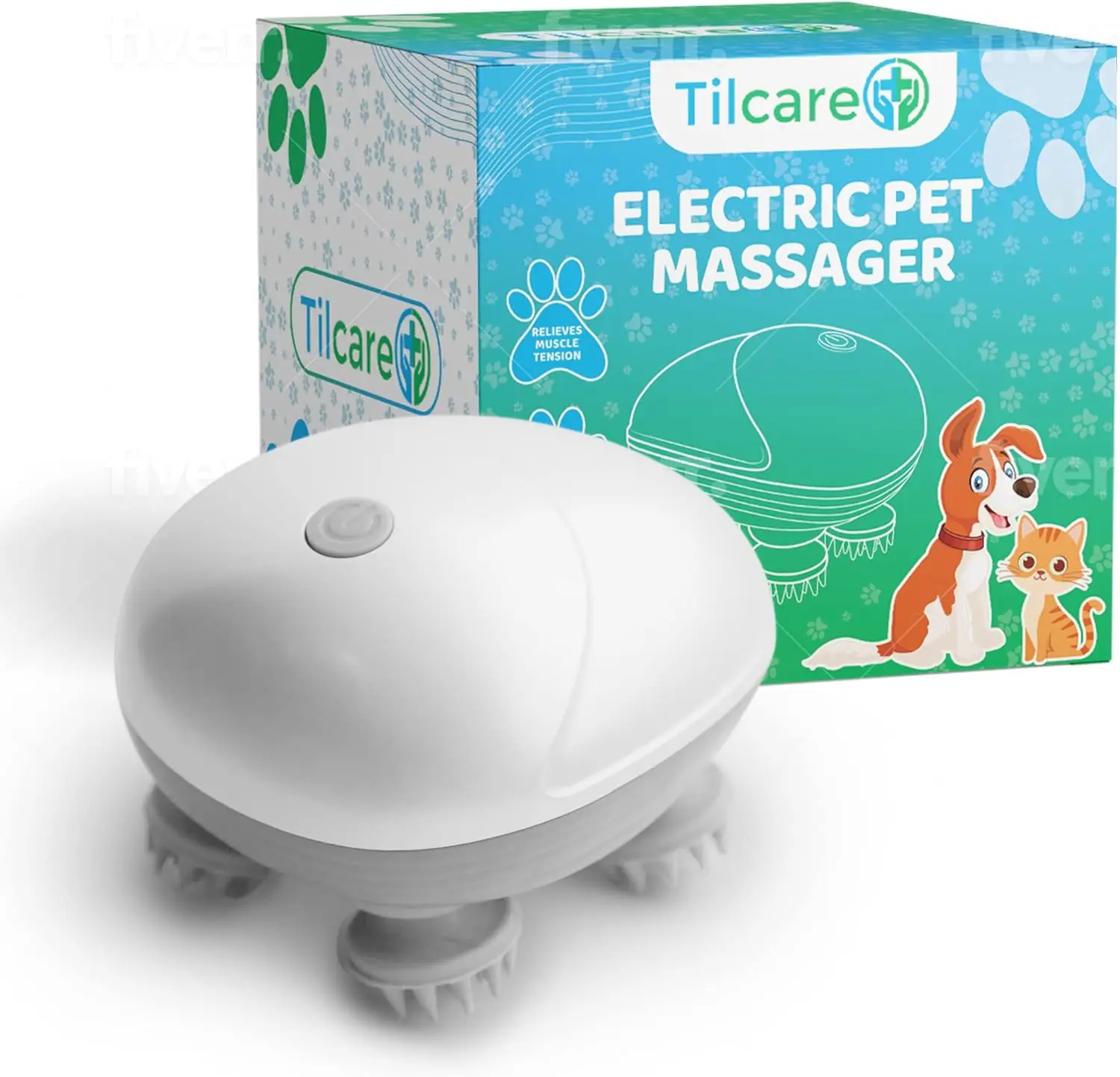 Electric Pet Massager for Dogs and Cats - Relieves Tension with Four ...