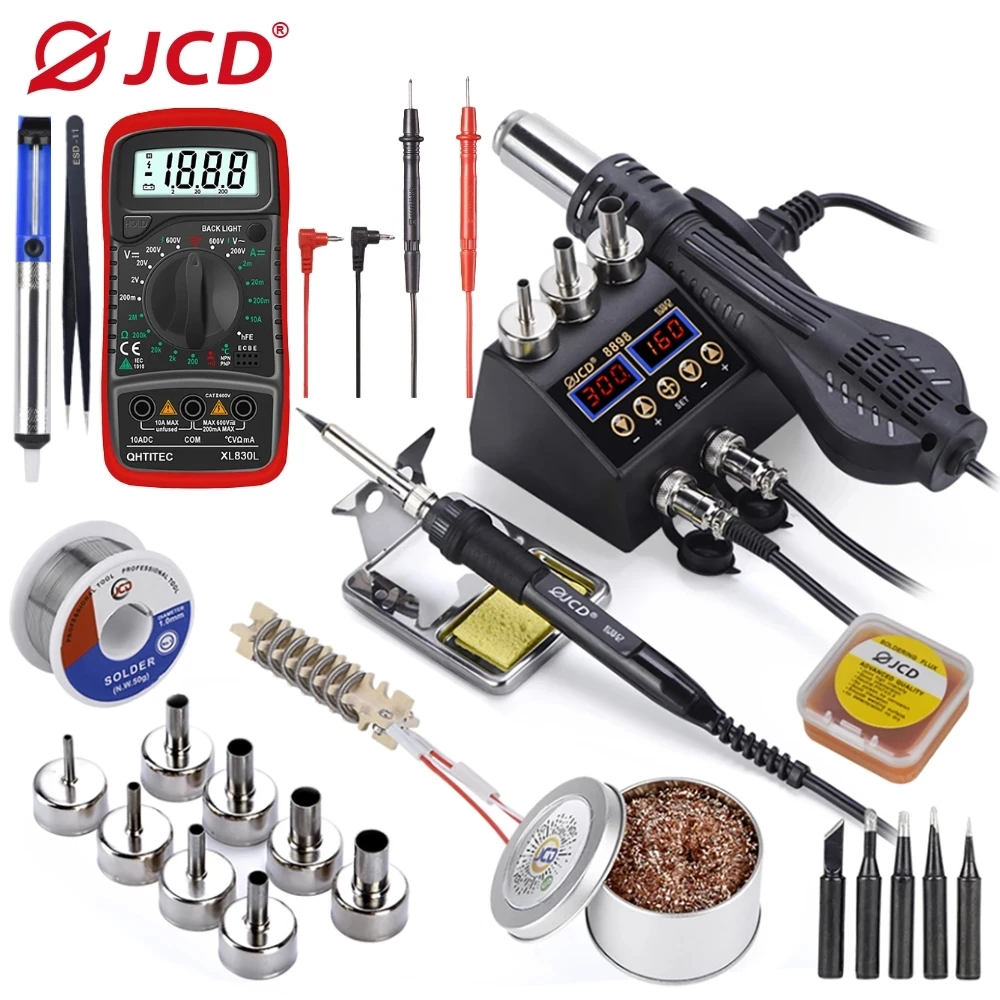 JCD 8898 2 1 750W 납땜 스테이션 LCD 디지털 디스플레이 용접 재 작업 핸드폰 BGA SMD - 티몬