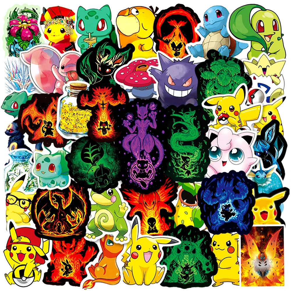 10-30-50-100psc-Cartoon-Anime-Pokemon-Pikachu-Eevee-Stickers-Waterproof ...