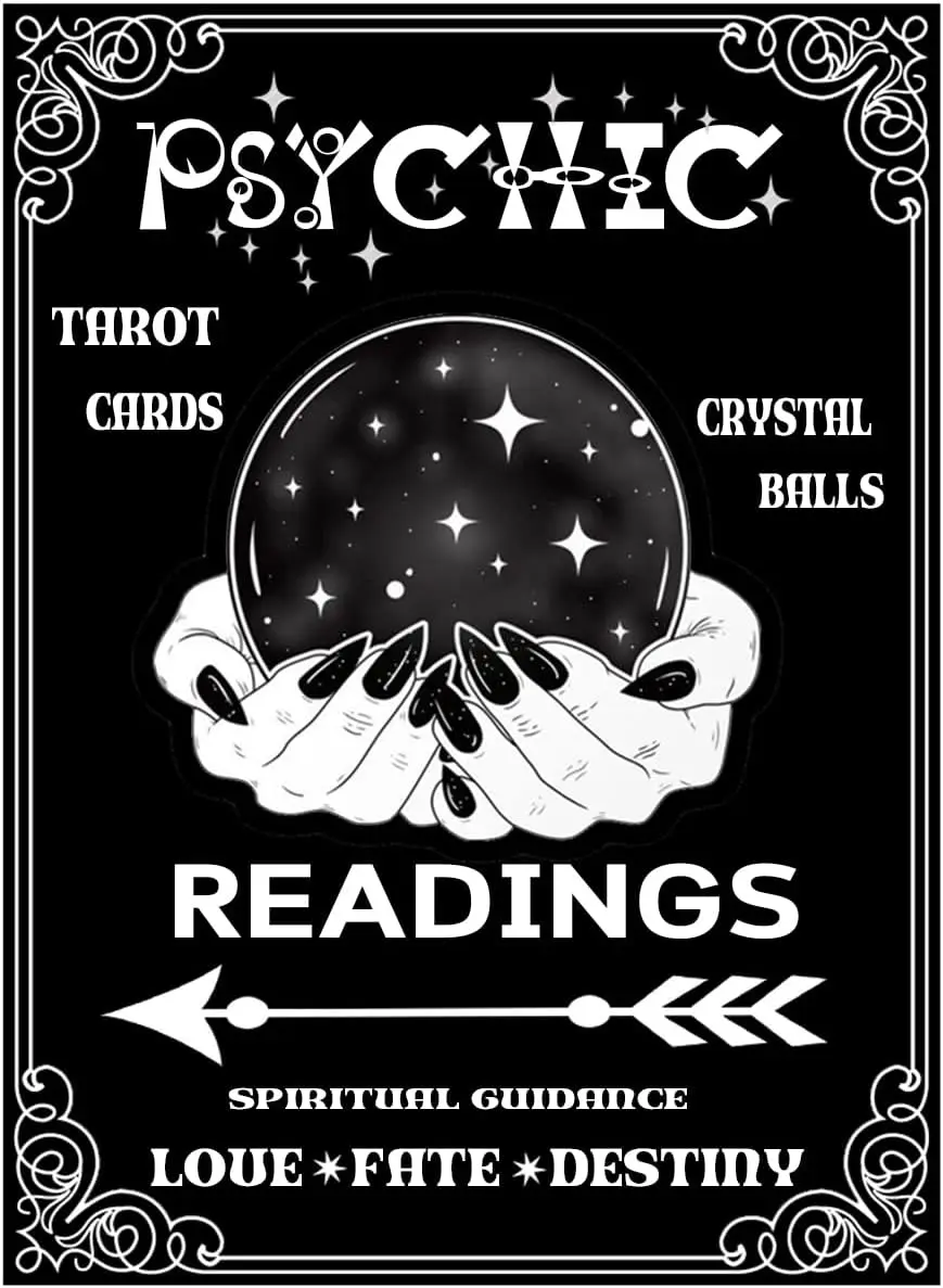 Psychic-Readings-Tarot-Cards-Crystal-Balls-Sign-Halloween-Vintage-Cave ...