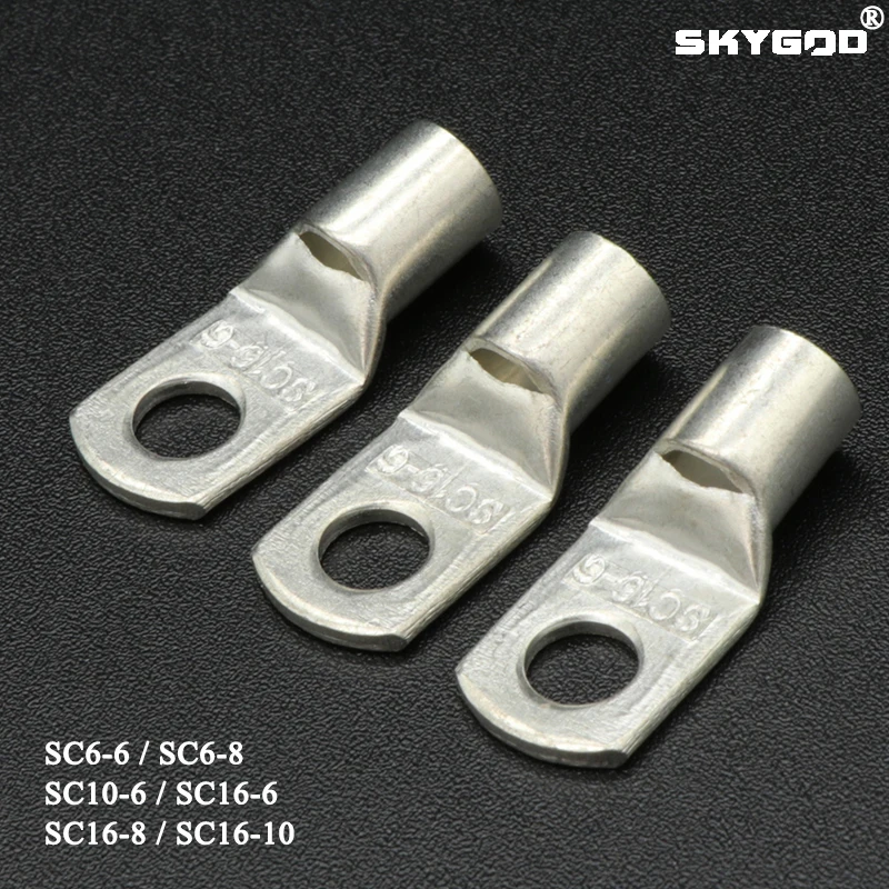 10/50pcs SC Type Wire Nose Terminal SC6 SC10 SC16 Bare Copper Battery ...
