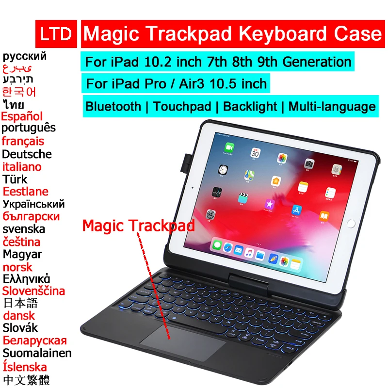Bluetooth-Magic-Trackpad-Keyboard-Case-For-iPad-10-2-7-8-9-Generation ...