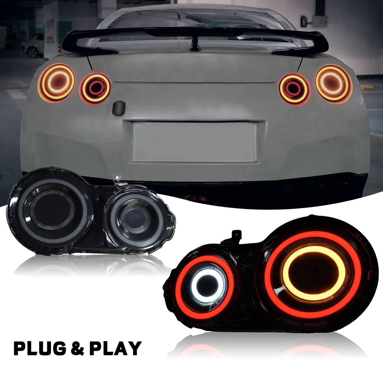 Car-LED-Rear-Taillights-for-Nissan-GTR-R35-2009-Animation-Rear-Lamps ...