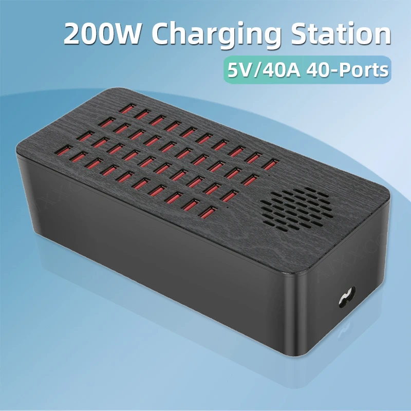 200W-Multiple-USB-Charger-Desktop-USB-Charging-Station-40-Ports-USB ...