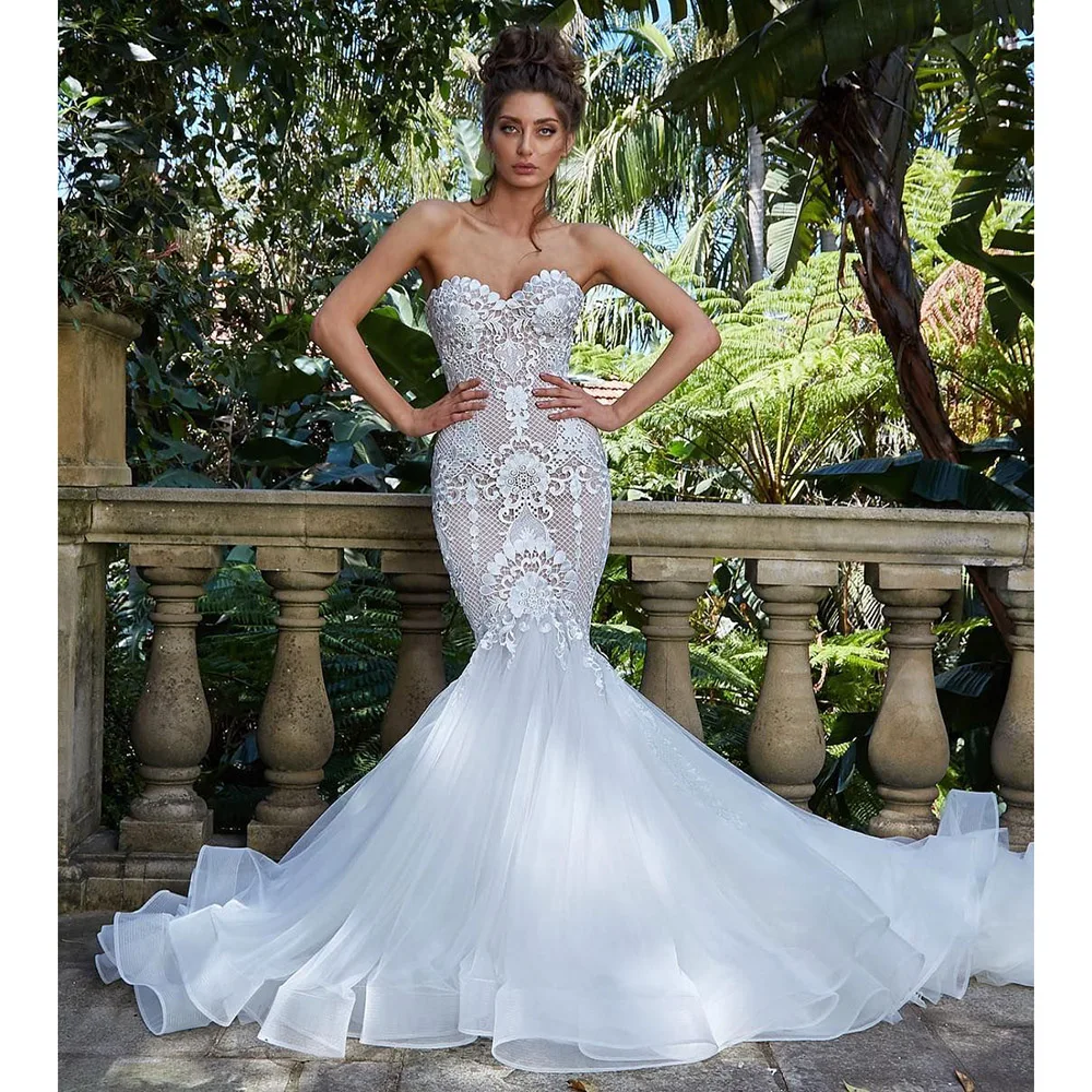 KSDN-Wedding-Dress-Mermaid-Sleeveless-Sweetheart-Sweep-Train-Appliques ...