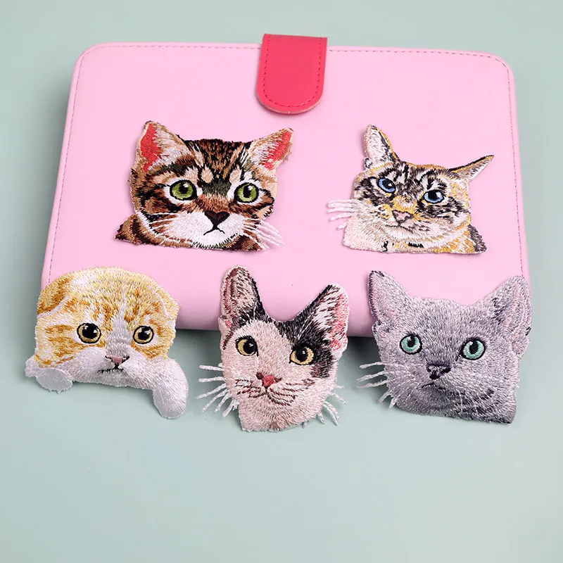 1 Piece Cute Cartoon Cat Embroidered Clothing Patches For Clothes Parch ...