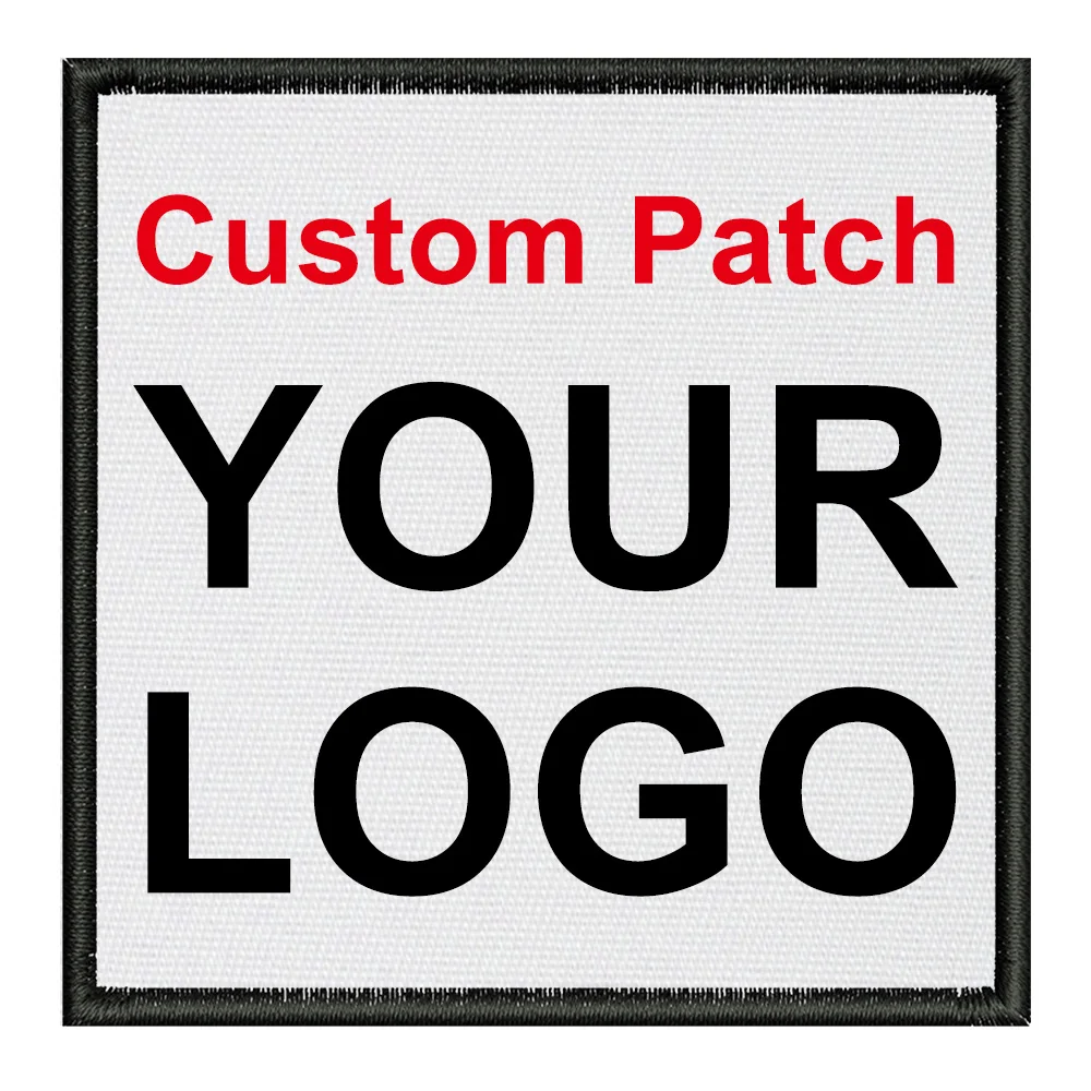 White Background Custom Printed Patch Logo Brand Name Patches Team ...