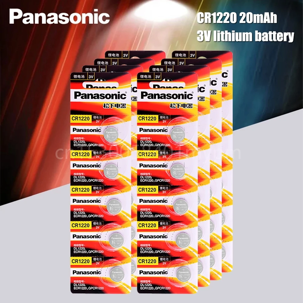 Original Panasonic CR1220 Button Cell Batteries CR 1220 3V Lithium Coin Battery BR1220 DL1220 ...